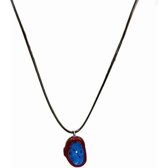 Alarm Clock Pendant Necklace Red Blue Color Block Clock Pendant ...