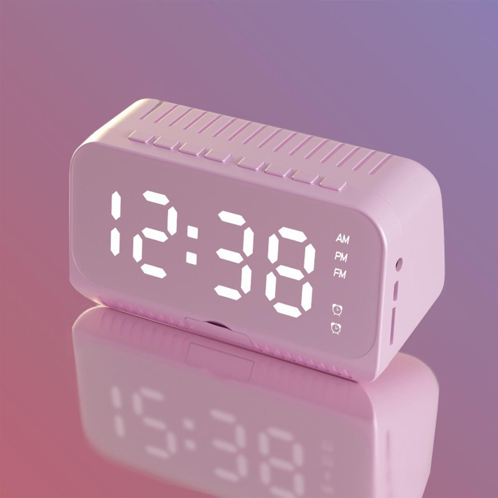 Alarm Clock Qwtwty Mini Retro Mirror Bluetooth Speaker Alarm Clock Real ...