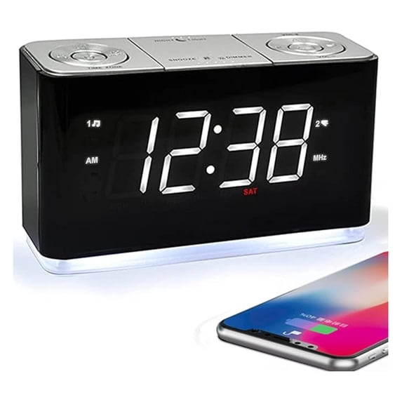 Alarm Clock Radio with APP Control, Large LED Display, FM Radio, Dual ...