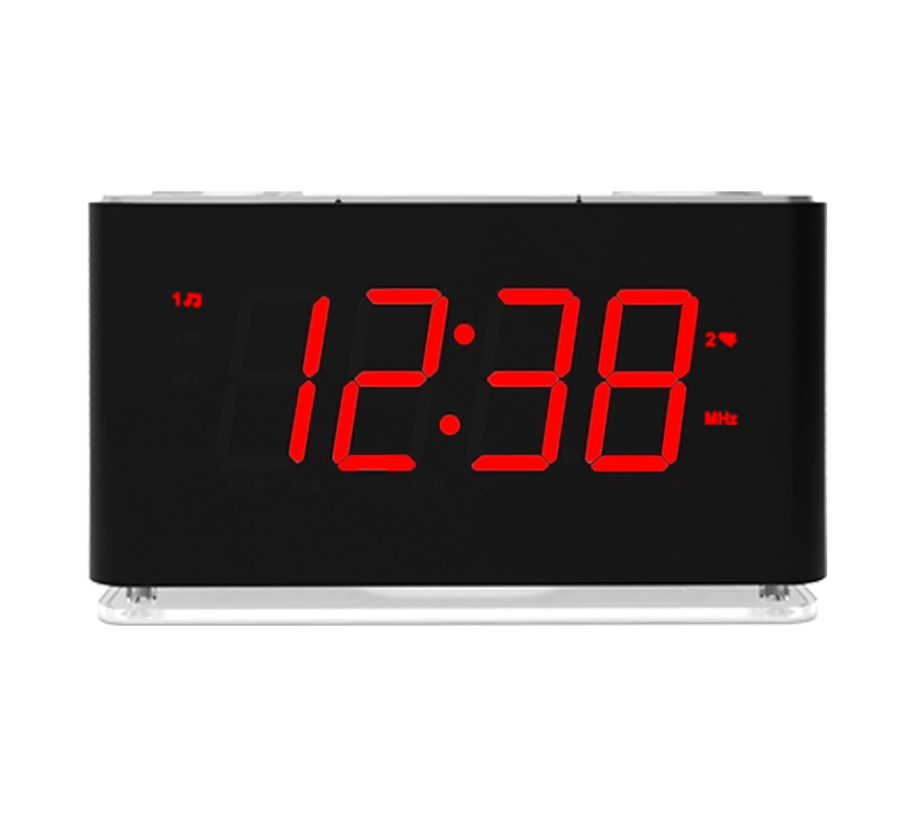 Alarm Clock Radio with Bluetooth, Dual Alarm, Nightlight, Dimmable Red ...