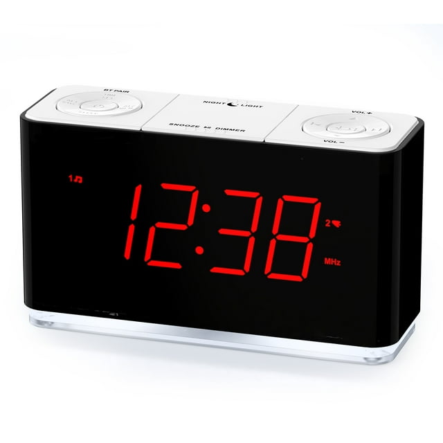iTOMA Alarm Clock Radio, Bluetooth, Dual Alarm, USB Rechargeable ...