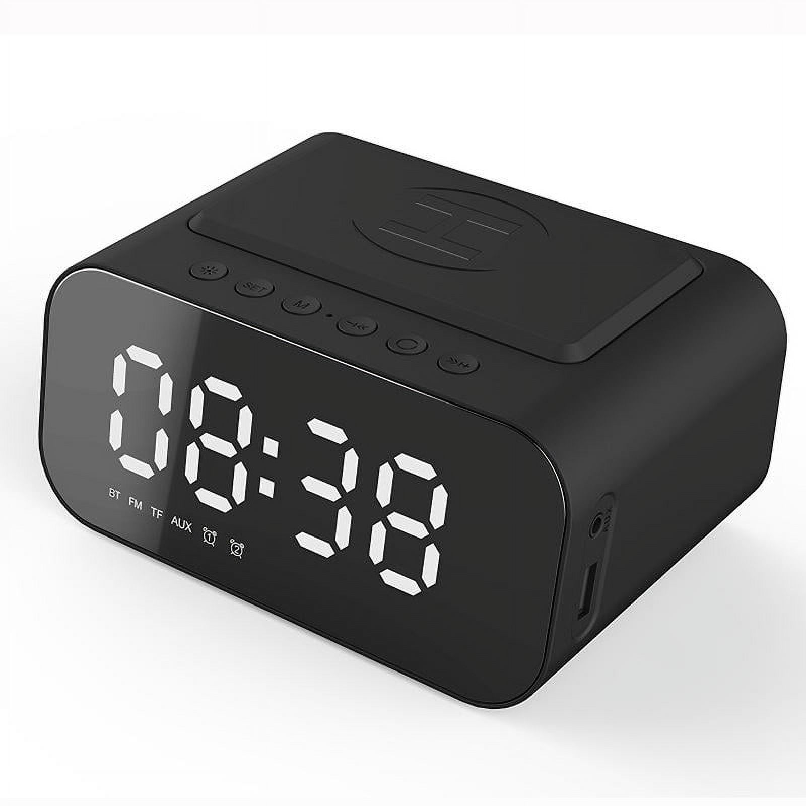 Alarm Clock Radio with Bluetooth Speaker, 15W Wireless Charging Station ...
