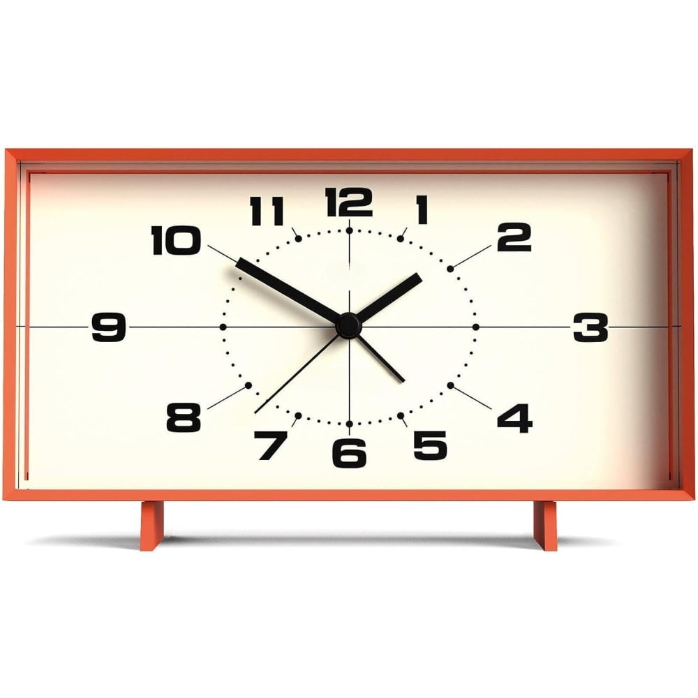 Alarm Clock | Rectangular Retro Design | Pumpkin Orange | Mid Century ...