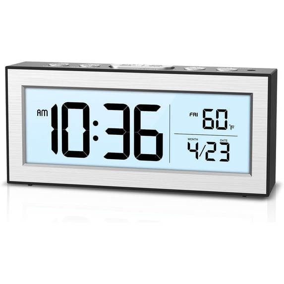 Alarm Clock, Small Digital Clock with Temperature Date, Blacklight ...