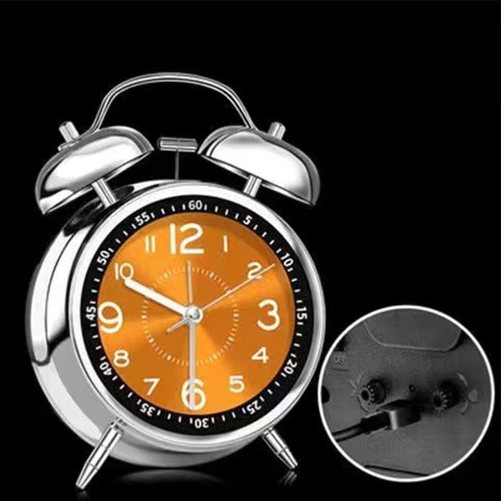Alarm Clock Vintage Silent Non-Ticking Extra Loud Rechargeable Clock ...