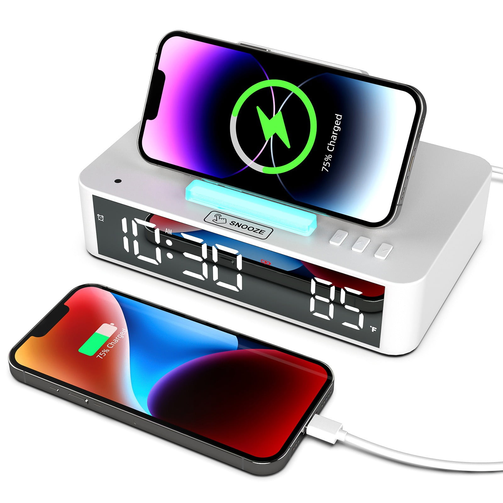 Alarm Clock Vmvidoty One Click Lifting Wireless Charger Atmosphere ...