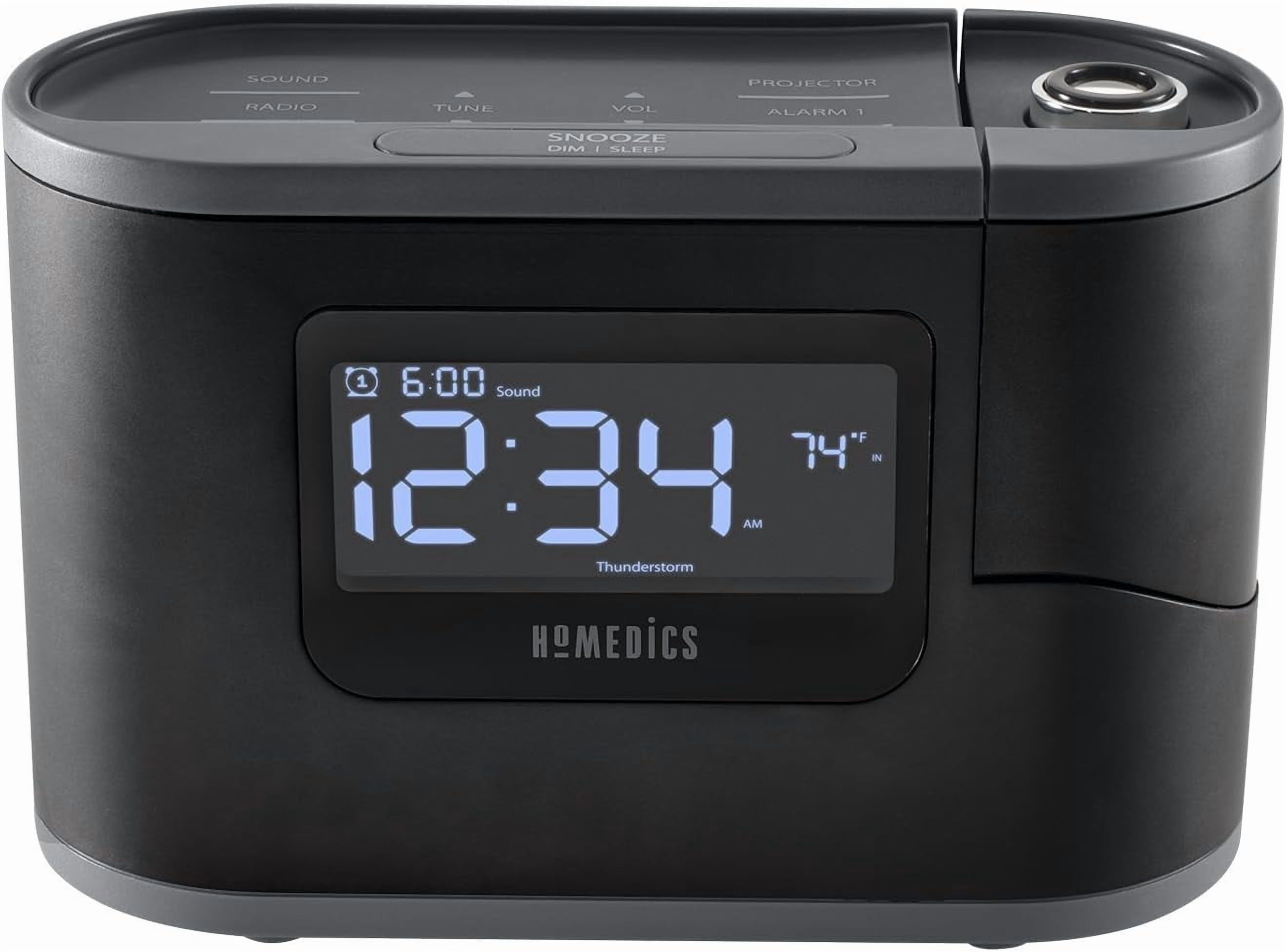 Alarm Clock & White Noise Sound Machine, 6-in-1 Projection Alarm Clock ...