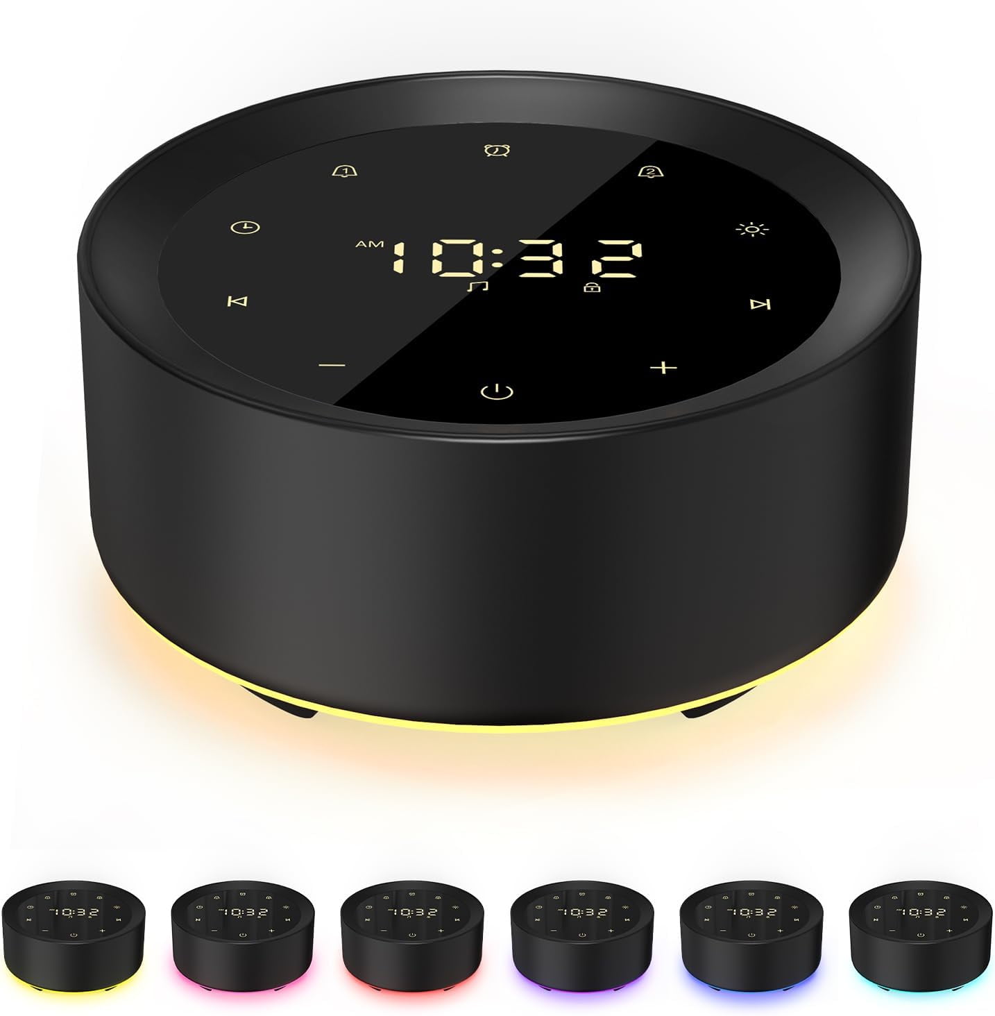 Alarm Clock White Noise Sound Machine & 7 Night Light 3-in-1, 20 ...