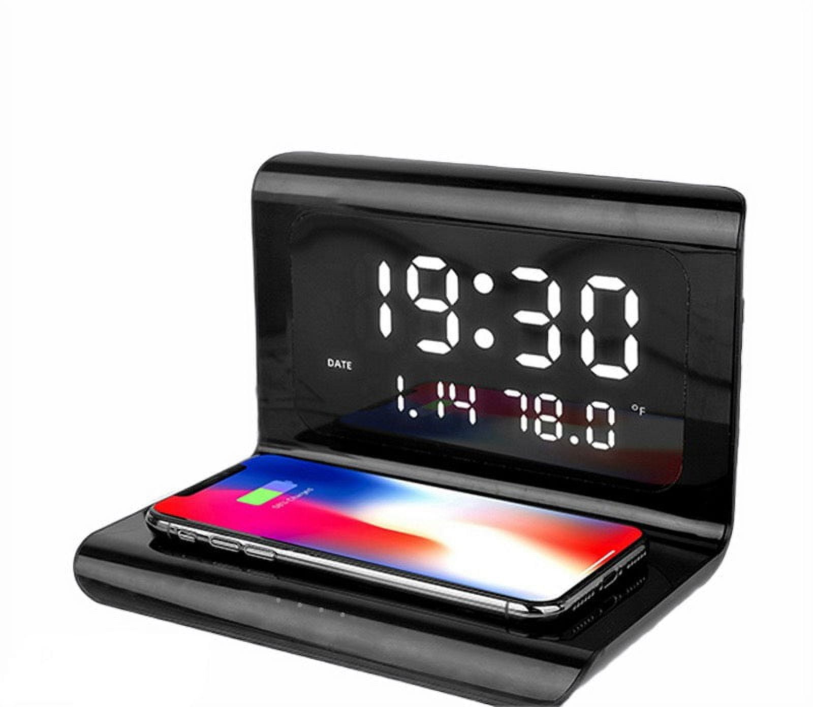 Alarm Clock Wireless Charger 10W LED Display Temperature Protection ...