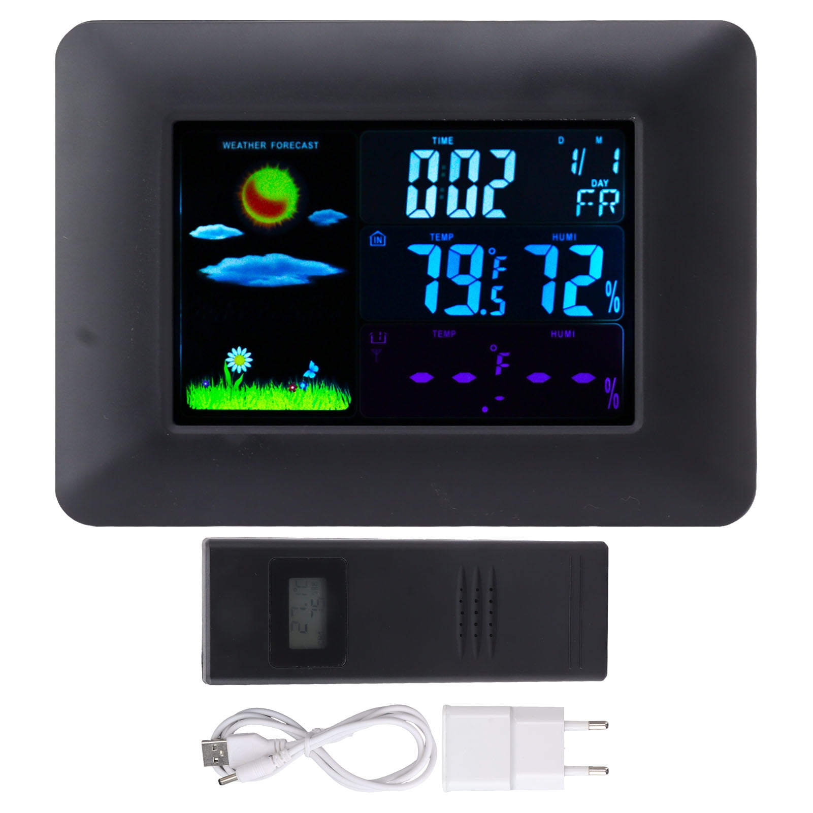 Alarm Clock Wireless Color Screen Multifunctional Weather Clock ...