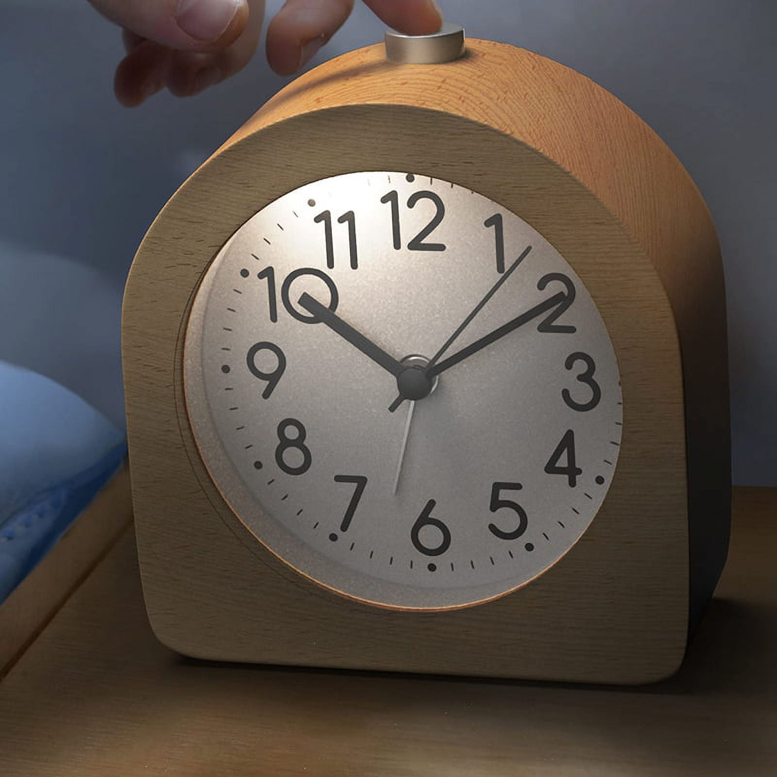 Alarm Clock Without Ticking Retro Wooden Alarm Clock with Dial Alarm ...