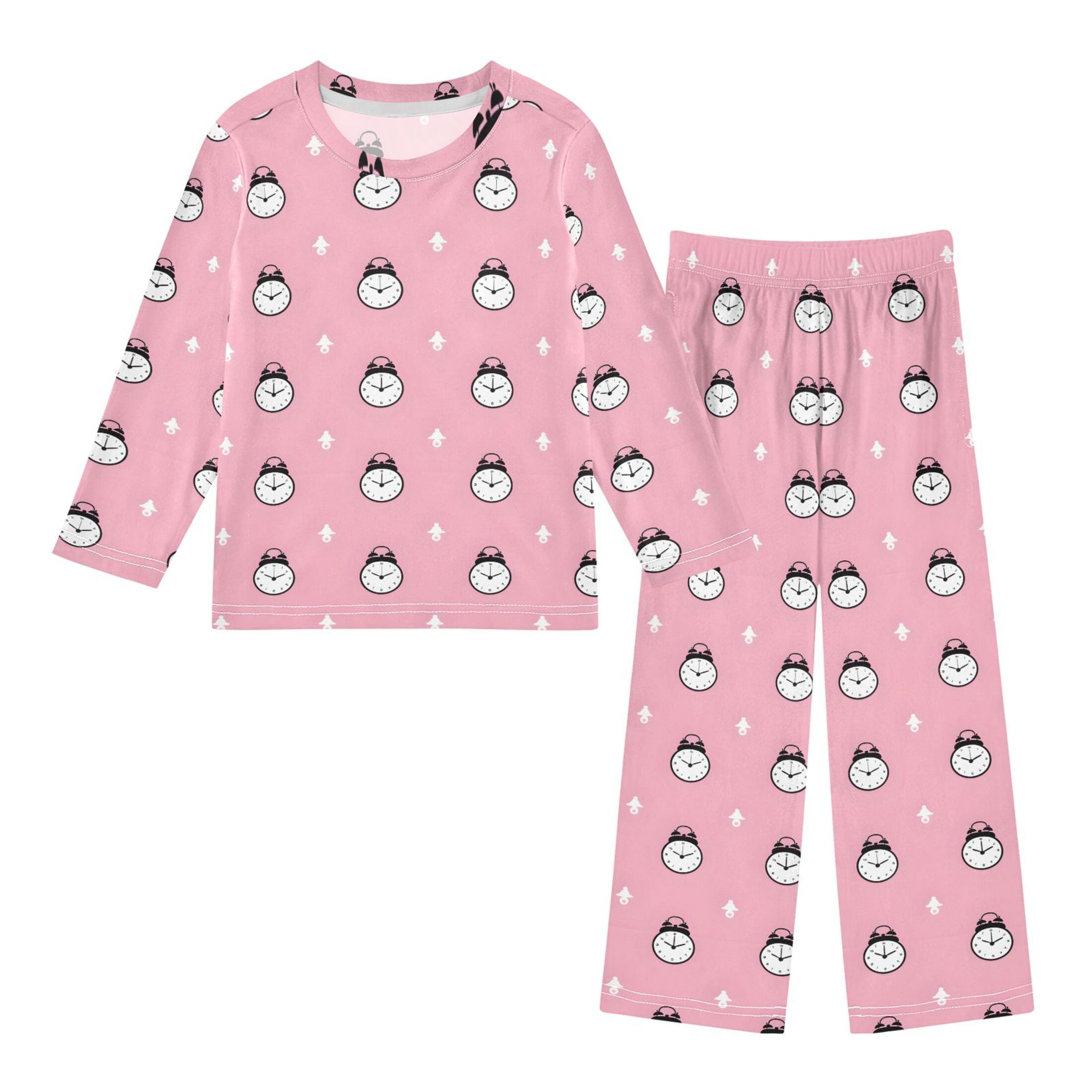 Alarm Clock and Symbols Cozy Soft Long Sleeves Top and Pants 2 Piece ...