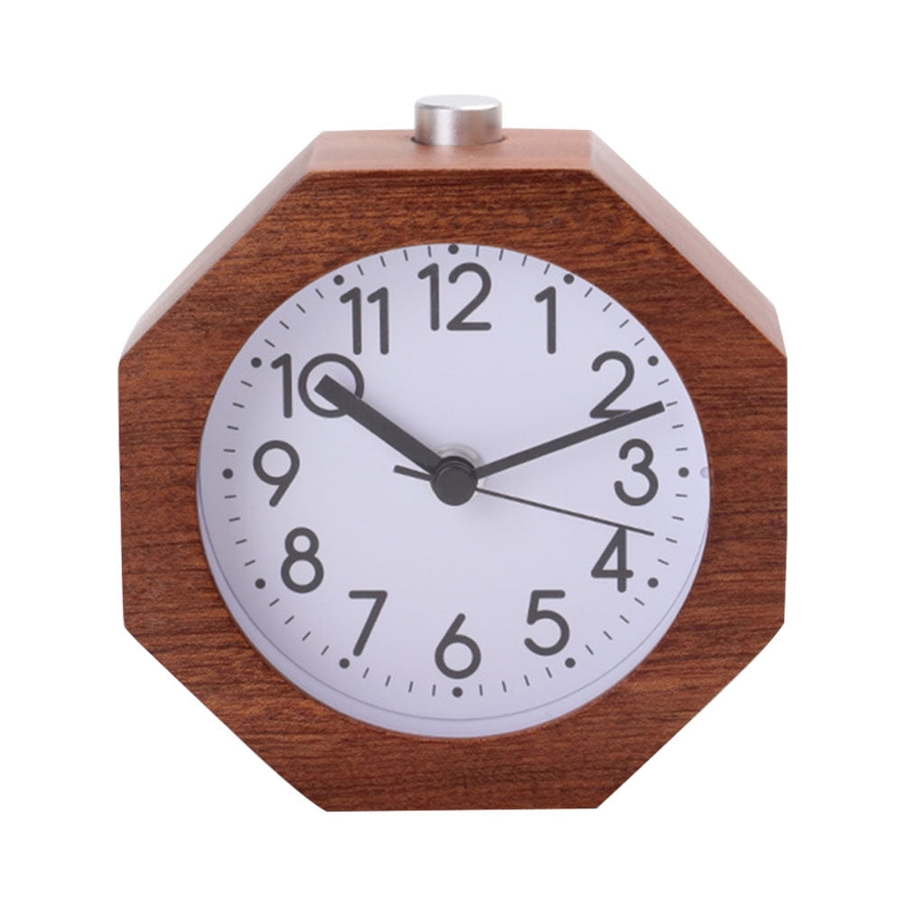 Alarm Clock for Bedroom Sharp Clocks Bedrooms Wooden Octagonal Brown ...