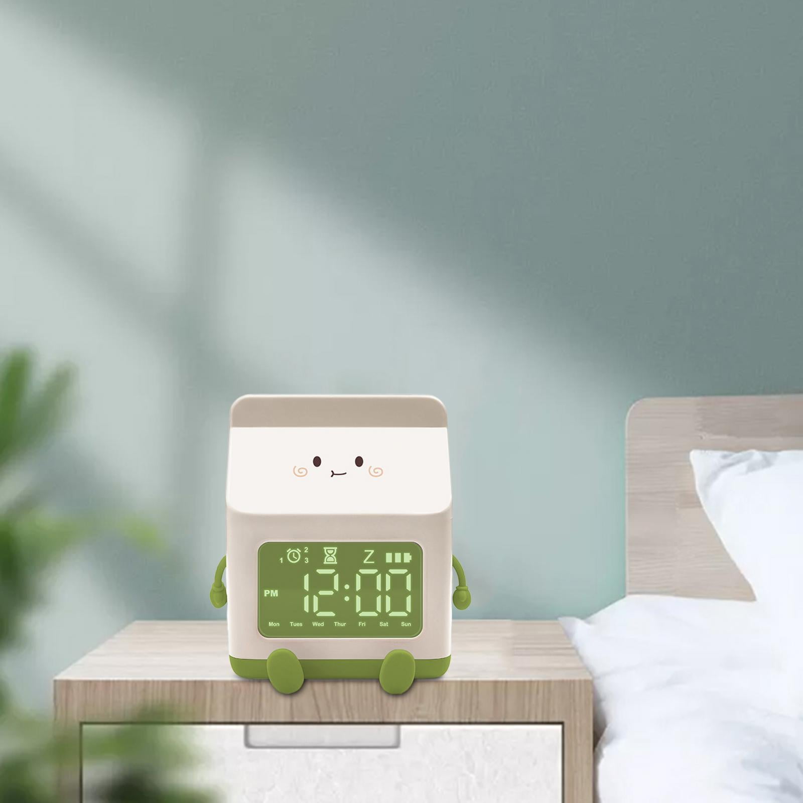 Alarm Clock for Bedroom Week Display Cartoon Creative Digital Clock for ...