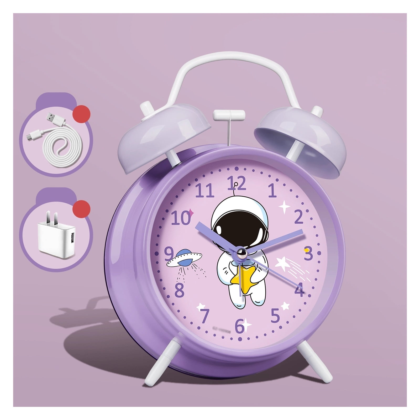 Alarm Clock for Heavy Sleepers Adults Kids Bedrooms Teens Non Ticking ...