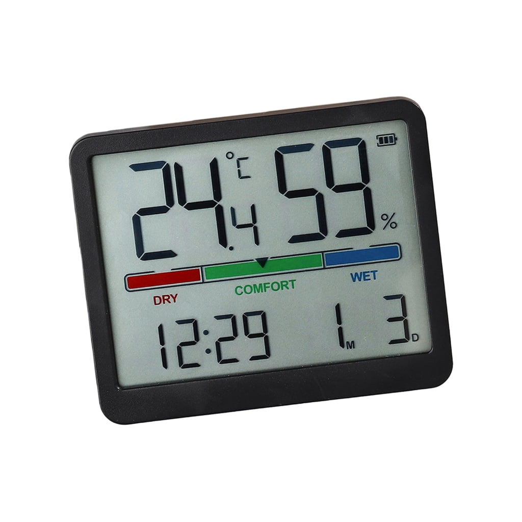 Alarm Clock with Humidities Date Digital Clock Large Display Battery ...