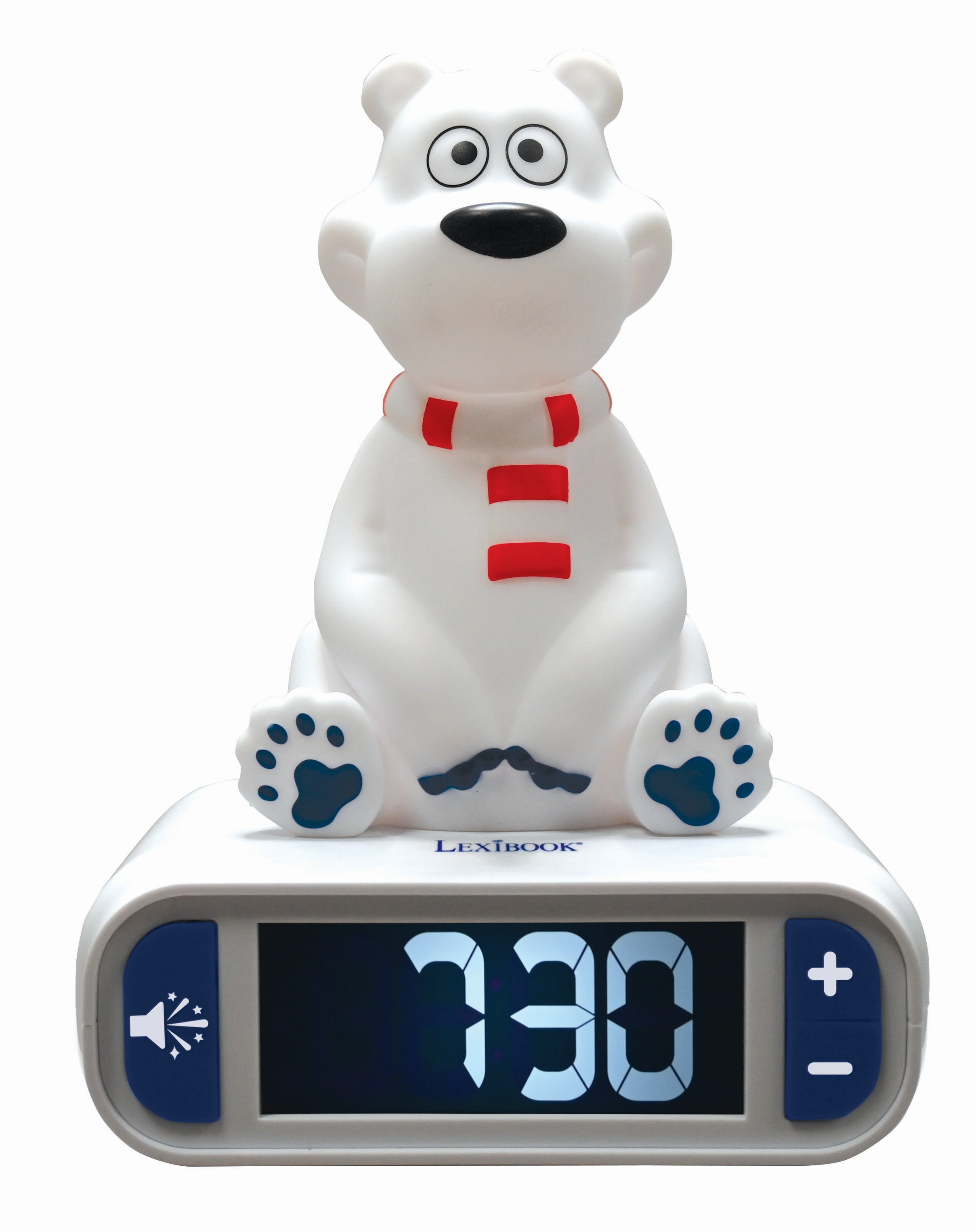 Alarm Clock with Night Light 3D design Animals Polar Bear and sound ...