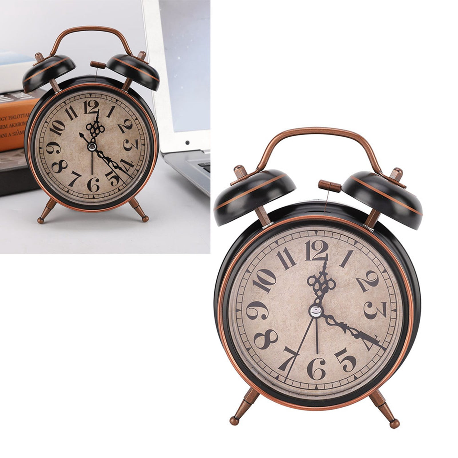 Alarm Clock with Night Light Retro Alarm Clock Desktop Clock with Night ...