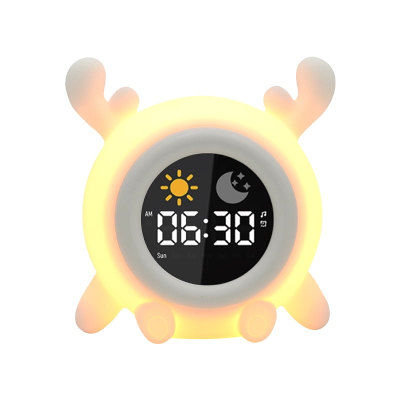 Alarm Clock with Sound Machine for Kids, White Noises and Colors Night ...