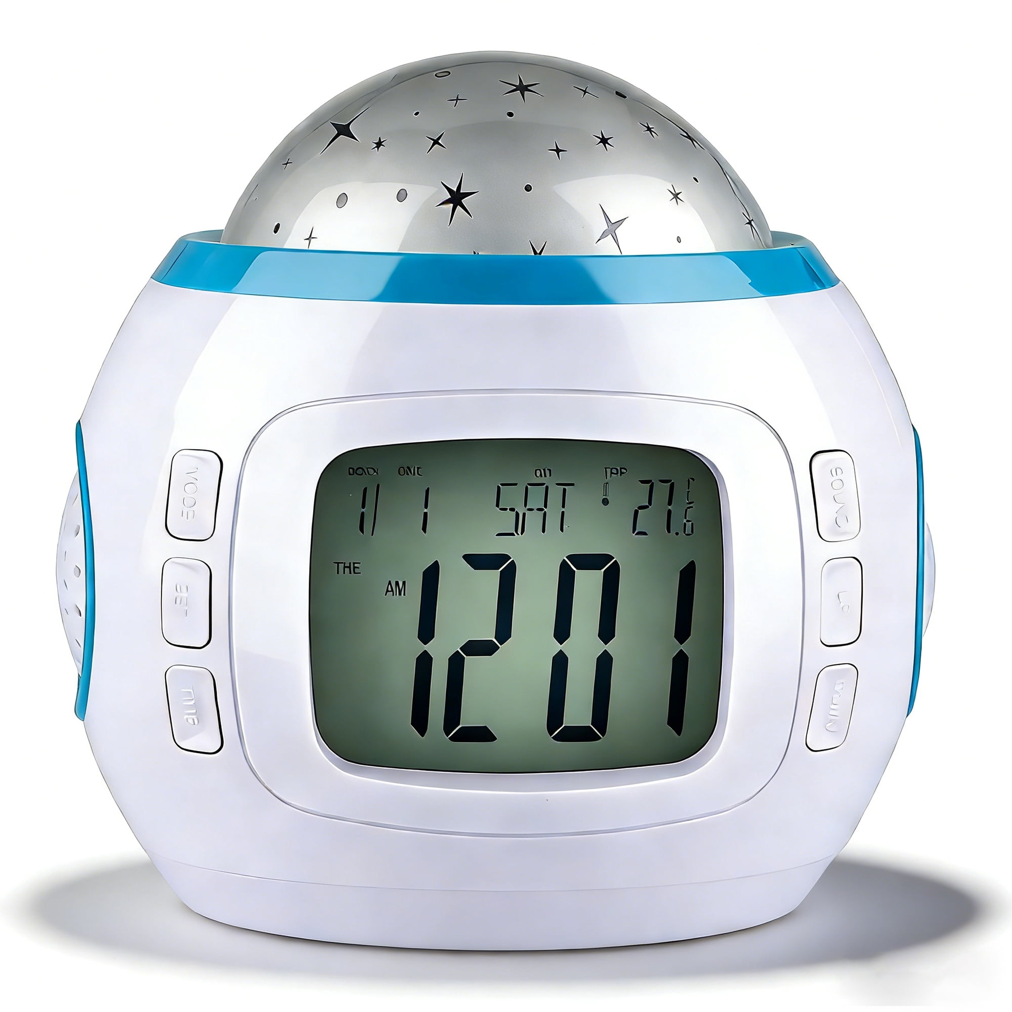 Alarm Clock with Starry Sky Night Light, Digital Music Clock with LED ...