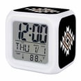 Alarm Clocks Black Aztec Digital Clock 7 Color LED Night Light Silent ...