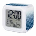 Alarm Clocks Blue Ombre Gradual Color Digital Clock 7 Color LED Night ...