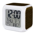 Alarm Clocks Golden Dust Digital Clock 7 Color LED Night Light Silent ...