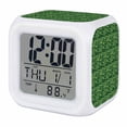 Alarm Clocks Green Christmas Pattern Digital Clock 7 Color LED Night ...
