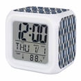 Alarm Clocks Modern Diamond Pattern Digital Clock 7 Color LED Night ...