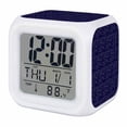 Alarm Clocks Navy Blue Christmas Pattern Digital Clock 7 Color LED ...
