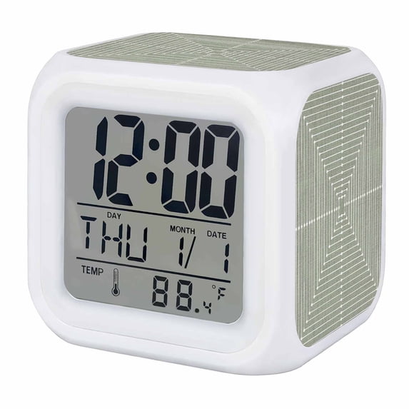 Alarm Clocks Sage Green Aesthetic Digital Clock 7 Color LED Night Light ...