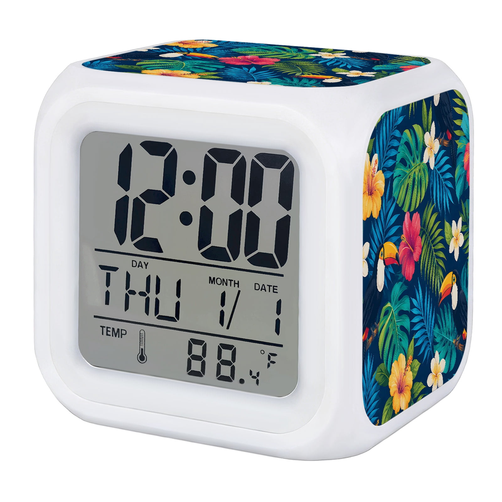 Alarm Clocks Toucan Bird Digital Clock 7 Color LED Night Light Silent ...