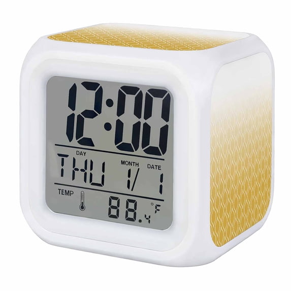 Alarm Clocks Yellow Morocco Digital Clock 7 Color LED Night Light ...