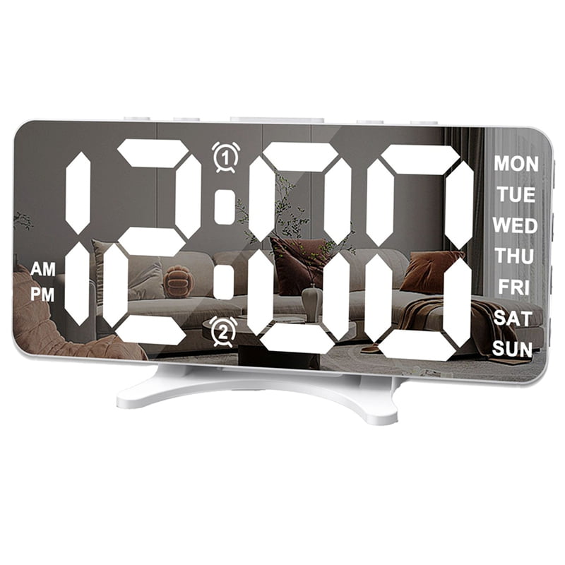 Alarm Clocks for Bedrooms,Digital Alarm Desk Clock, Large Display with ...