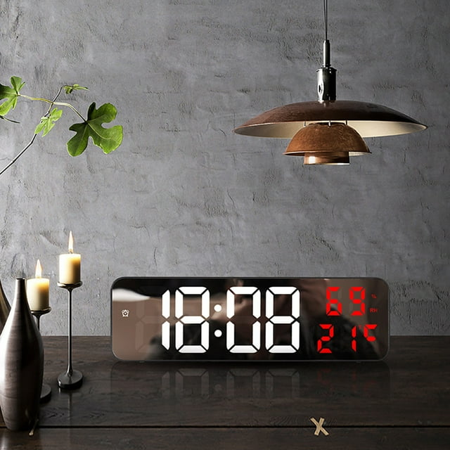 Alarm Clocks for Bedrooms, Hangable Electronic Clock, Mute 12/24 Hour ...