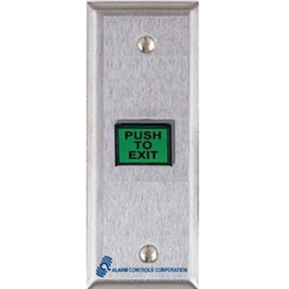 Alarm Controls TS-9 5/8 x 7/8 in. Square Green Illuminated Push to Exit ...