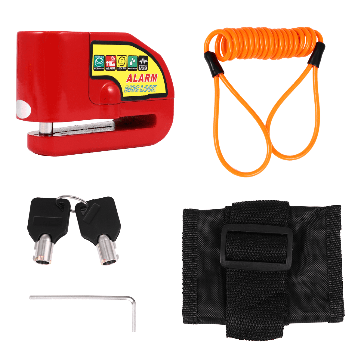 Alarm Disc Lock 110Db Alarm Anti Motorcycle Lock Wheel Padlock Lock ...