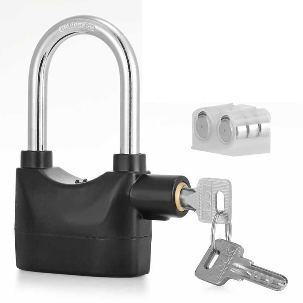 Alarm Padlock with 110dB Siren for Motorcycle Security Waterproof Lock ...
