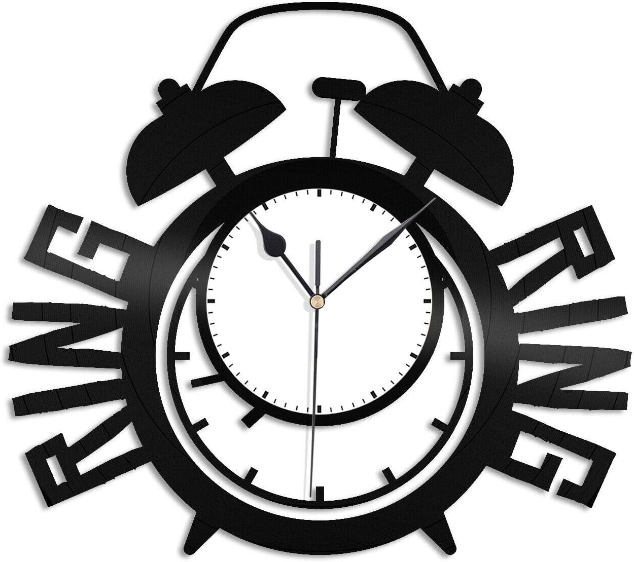Alarm Ring 3D Wall Clock Vinyl Wall Clock,Vinyl Record Clock Wall Art ...