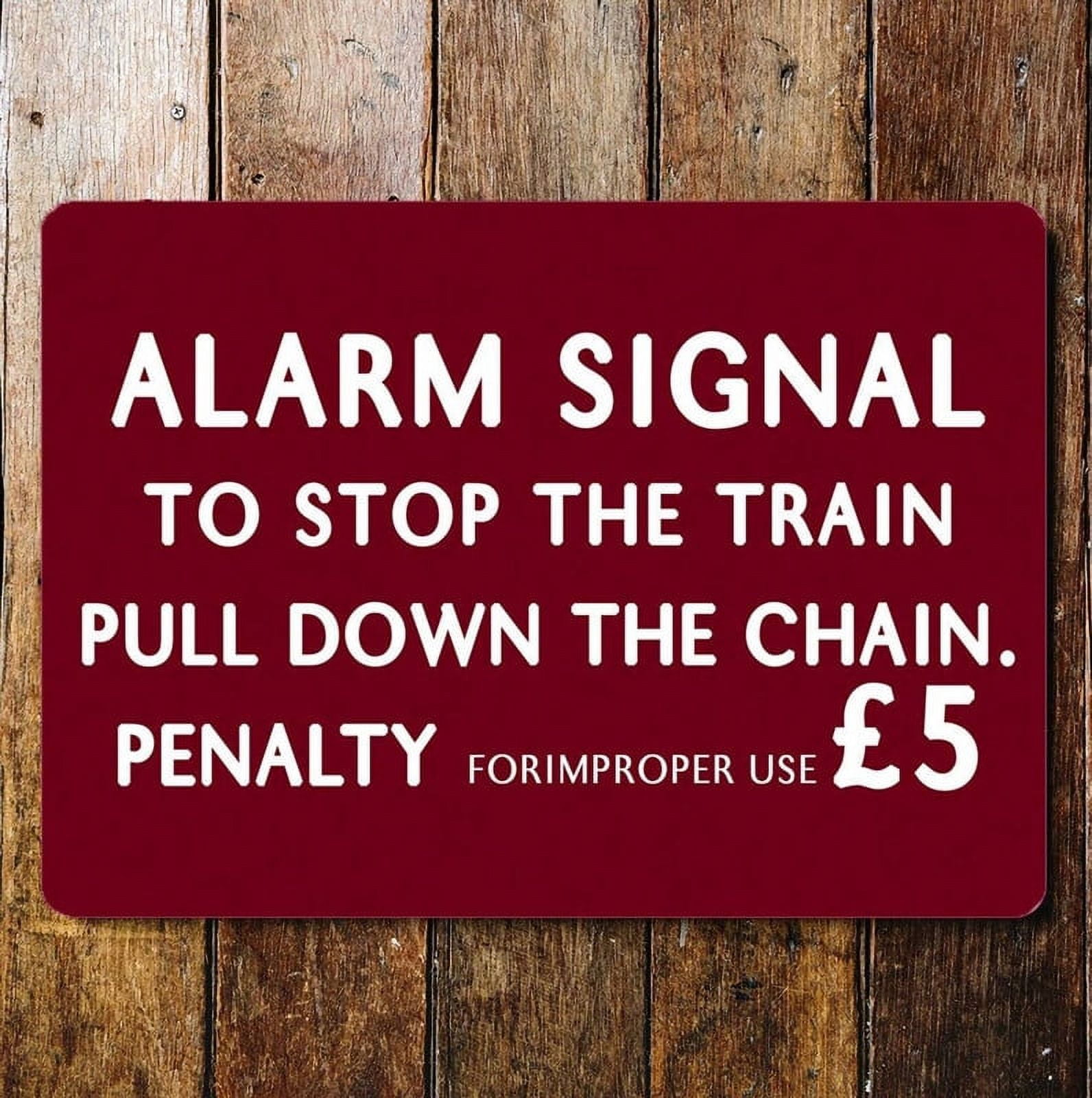 Alarm Signal To Stop Train Pull Chain Metal Sign Plaque 12×8 Inch ...