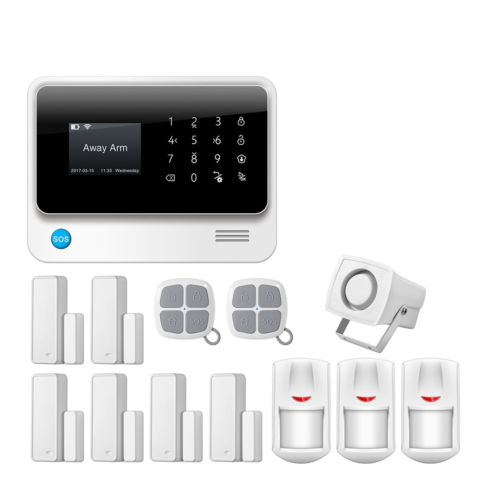 Alarm System 3G GSM Wireless Business Home Security Alarm System With ...