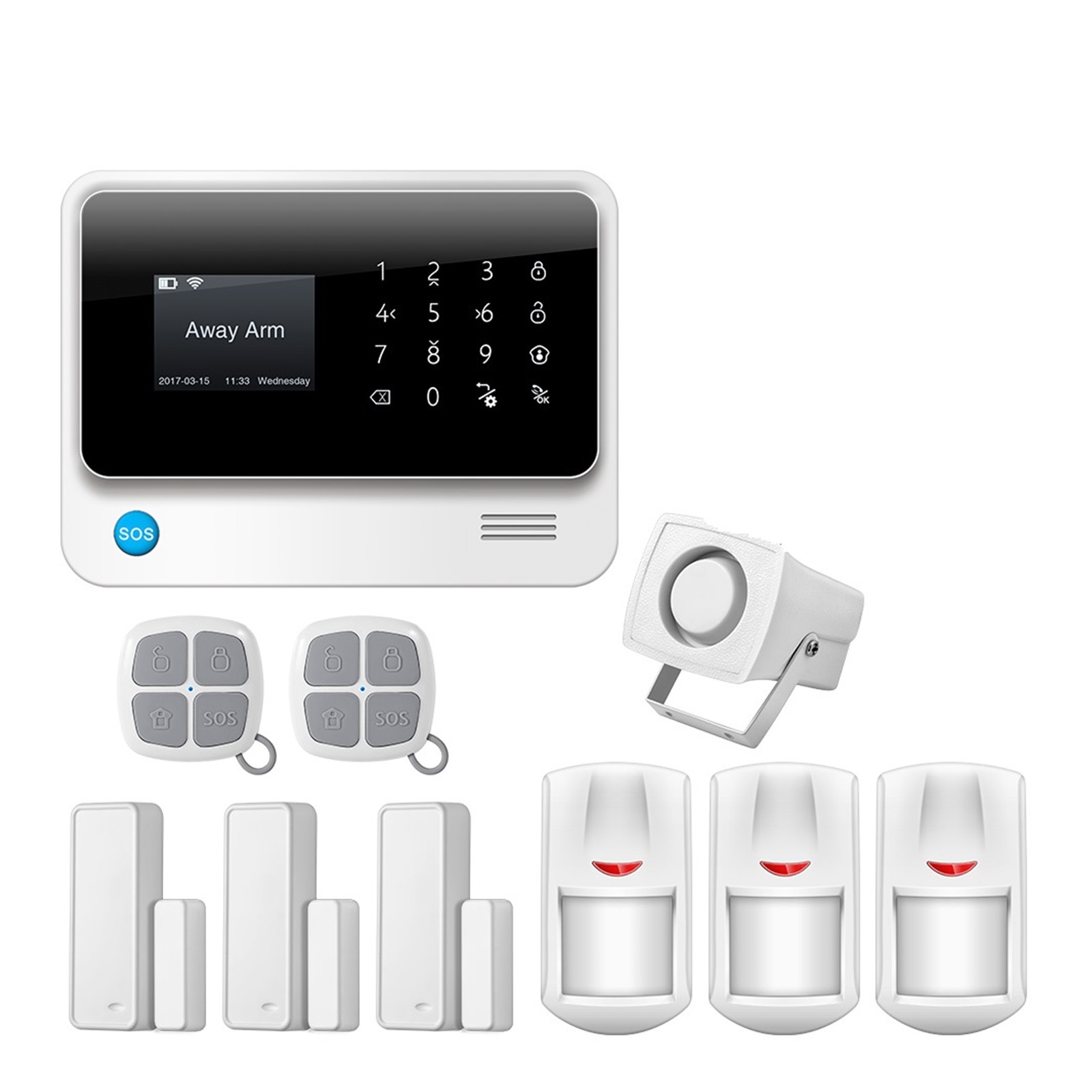 Alarm System 3G GSM Wireless Business Home Security Alarm System With ...