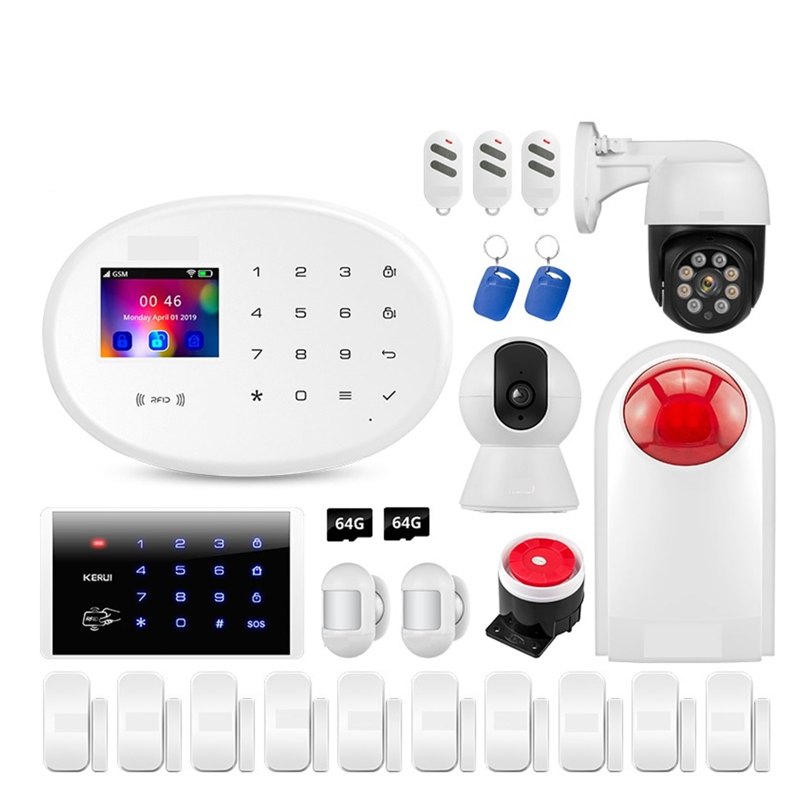 Alarm System 4G GSM Home Security Alarms Tuya Smart Burglar RFID Tag ...