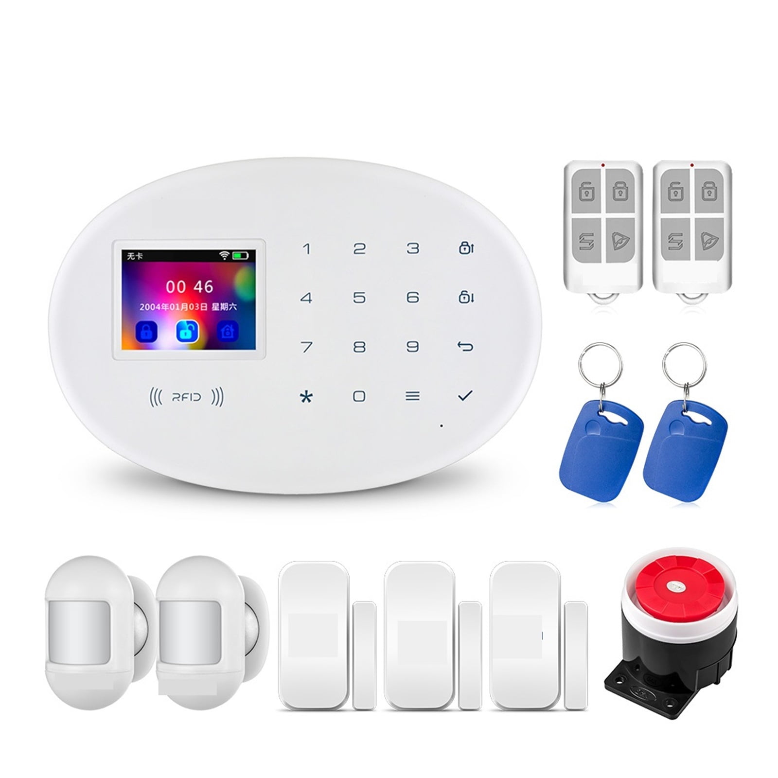 Alarm System Kit 4G GSM Tuya Smart Home Alarm Work With Security Camera ...