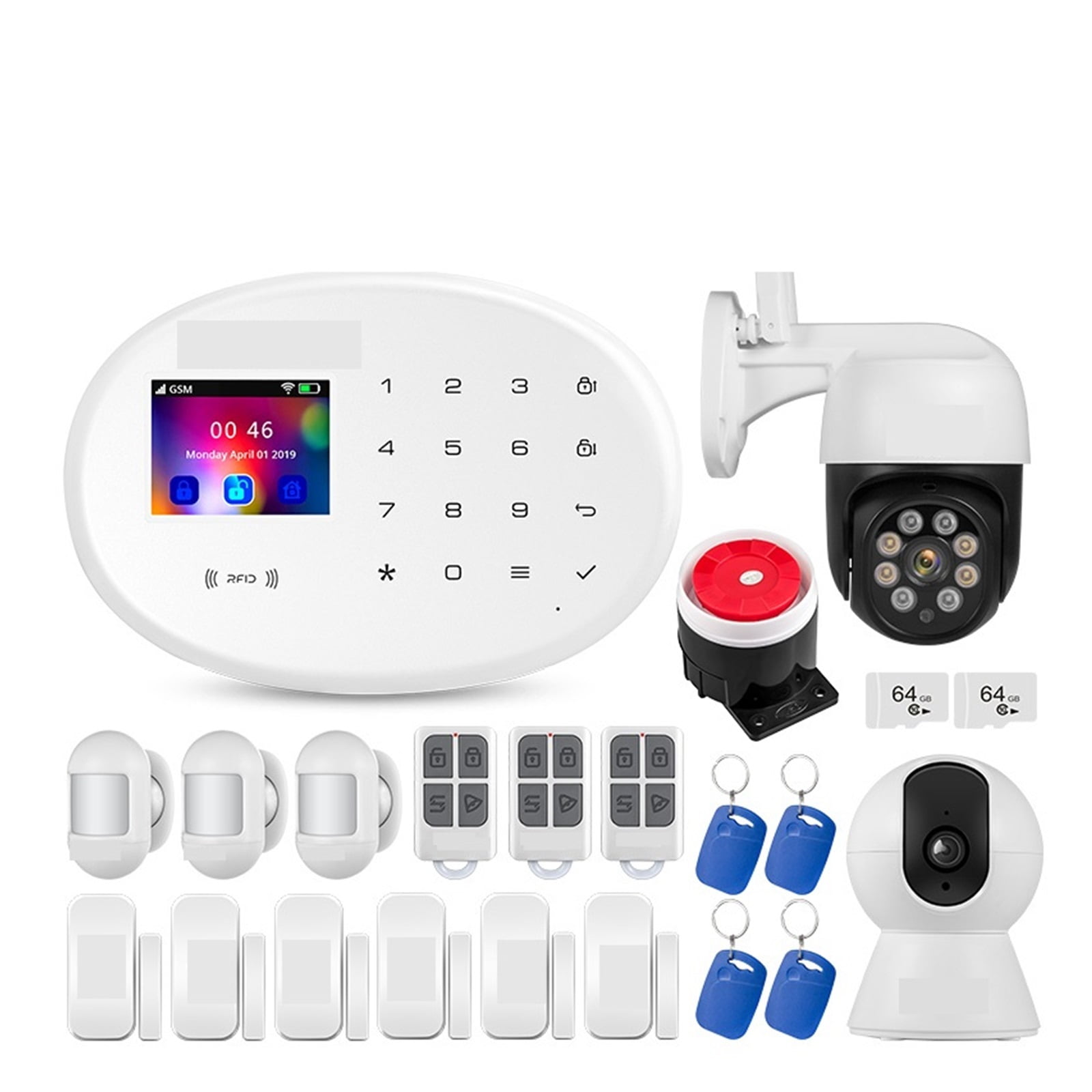 Alarm System Kit 4G GSM Tuya Smart Home Alarm Work With Security Camera ...