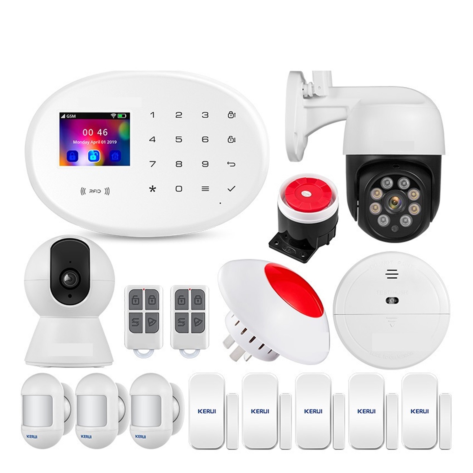 Alarm System Kit 4G GSM Tuya Smart Home Alarm Work With Security Camera ...