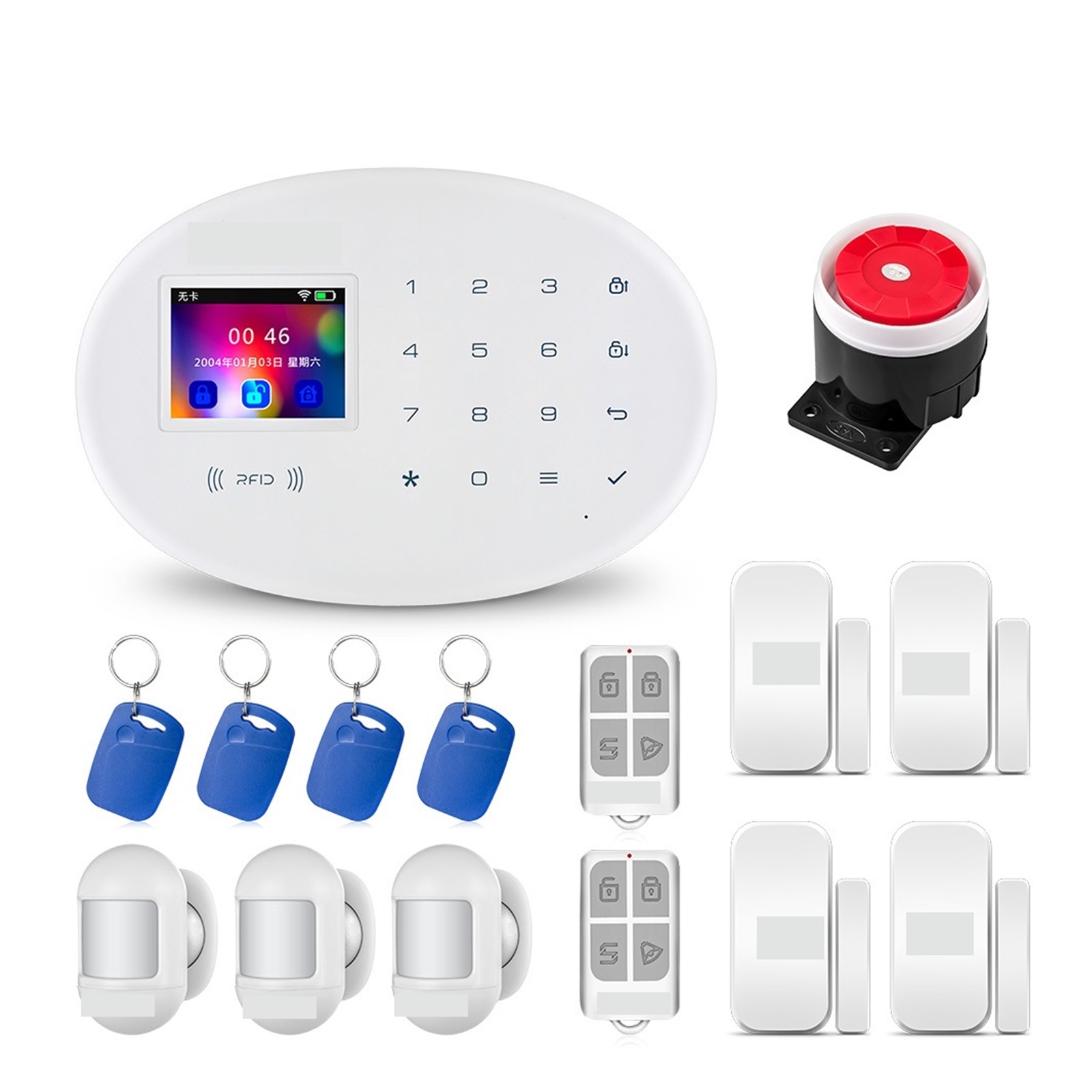Alarm System Kit 4G GSM Tuya Smart Home Alarm Work With Security Camera ...