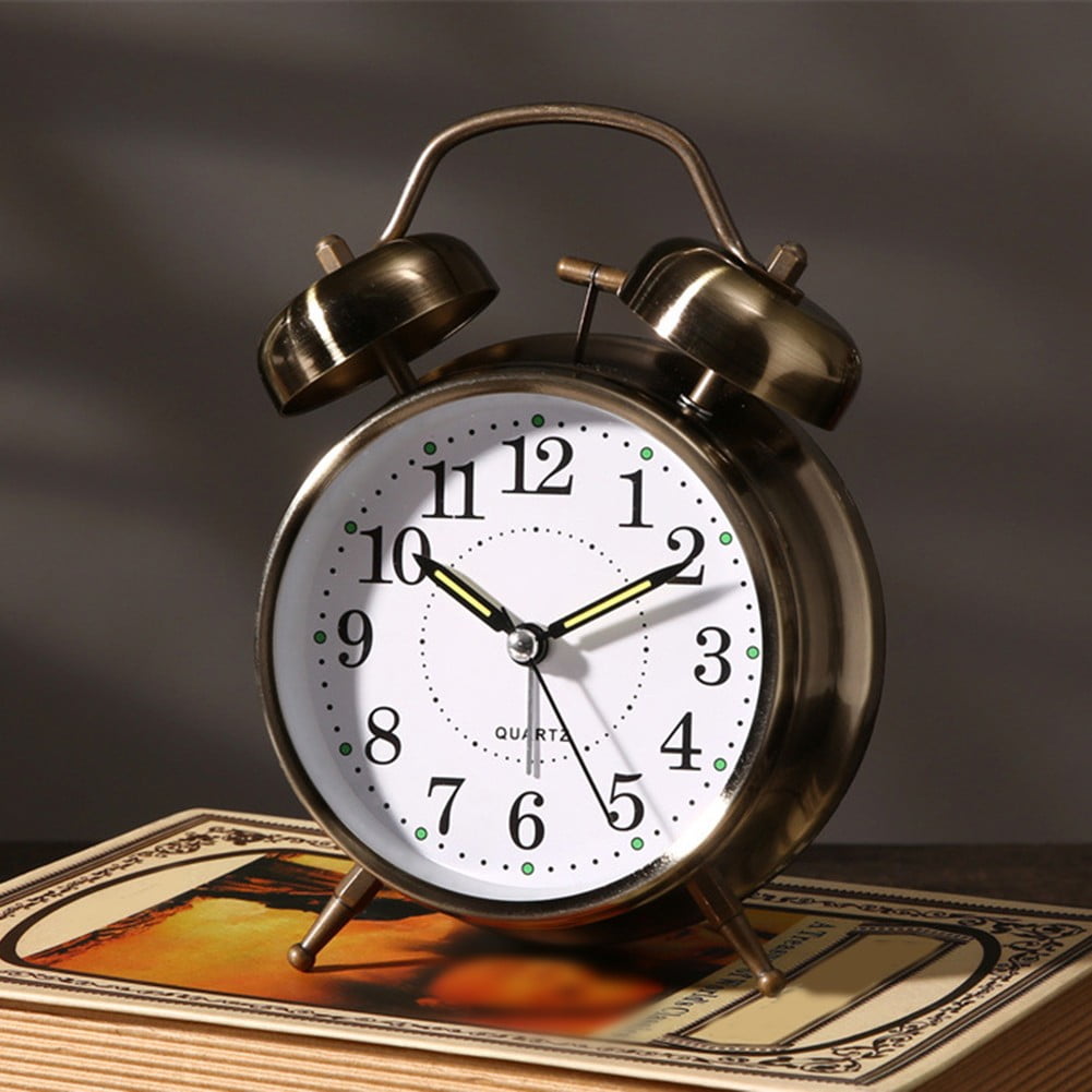 Alarm clock 4-inch red bronze alarm clock silent clock creative retro ...