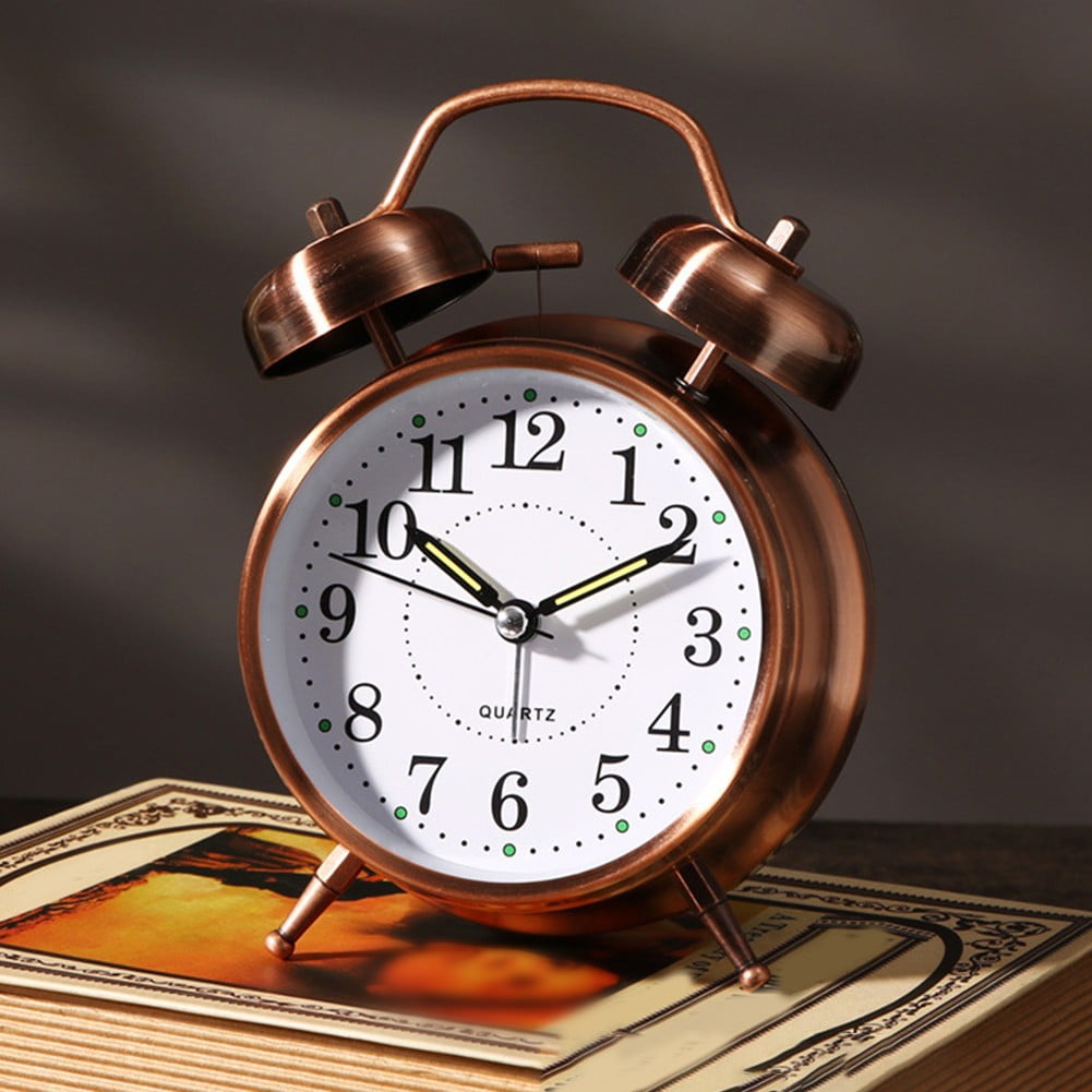 Alarm clock 4-inch red bronze alarm clock silent clock creative retro ...