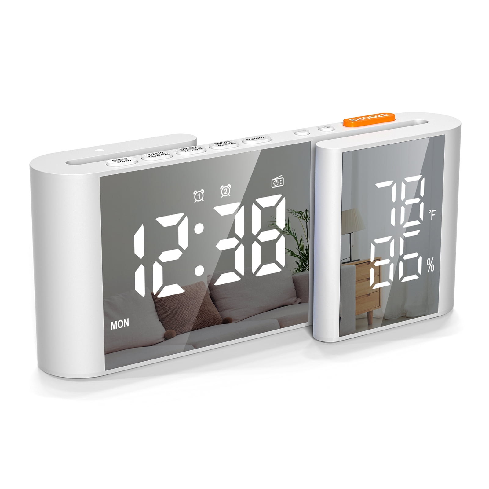 Alarm clock,Clock 6'' 70 Channel Display 70 Date Week Month Radio ...